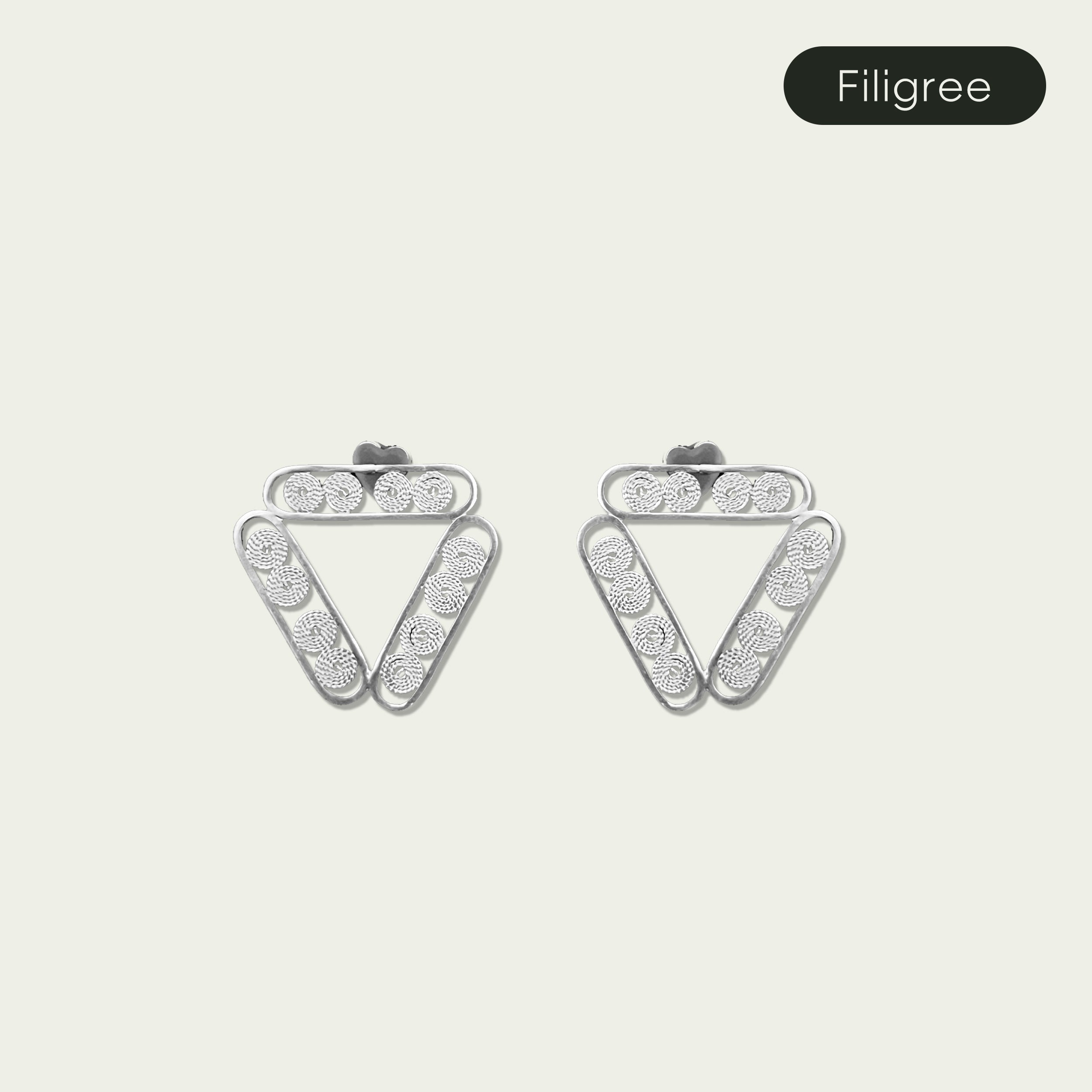 Inverted Pyramid (Starry Sky) Filigree Inlay Ear Stud – YIEON